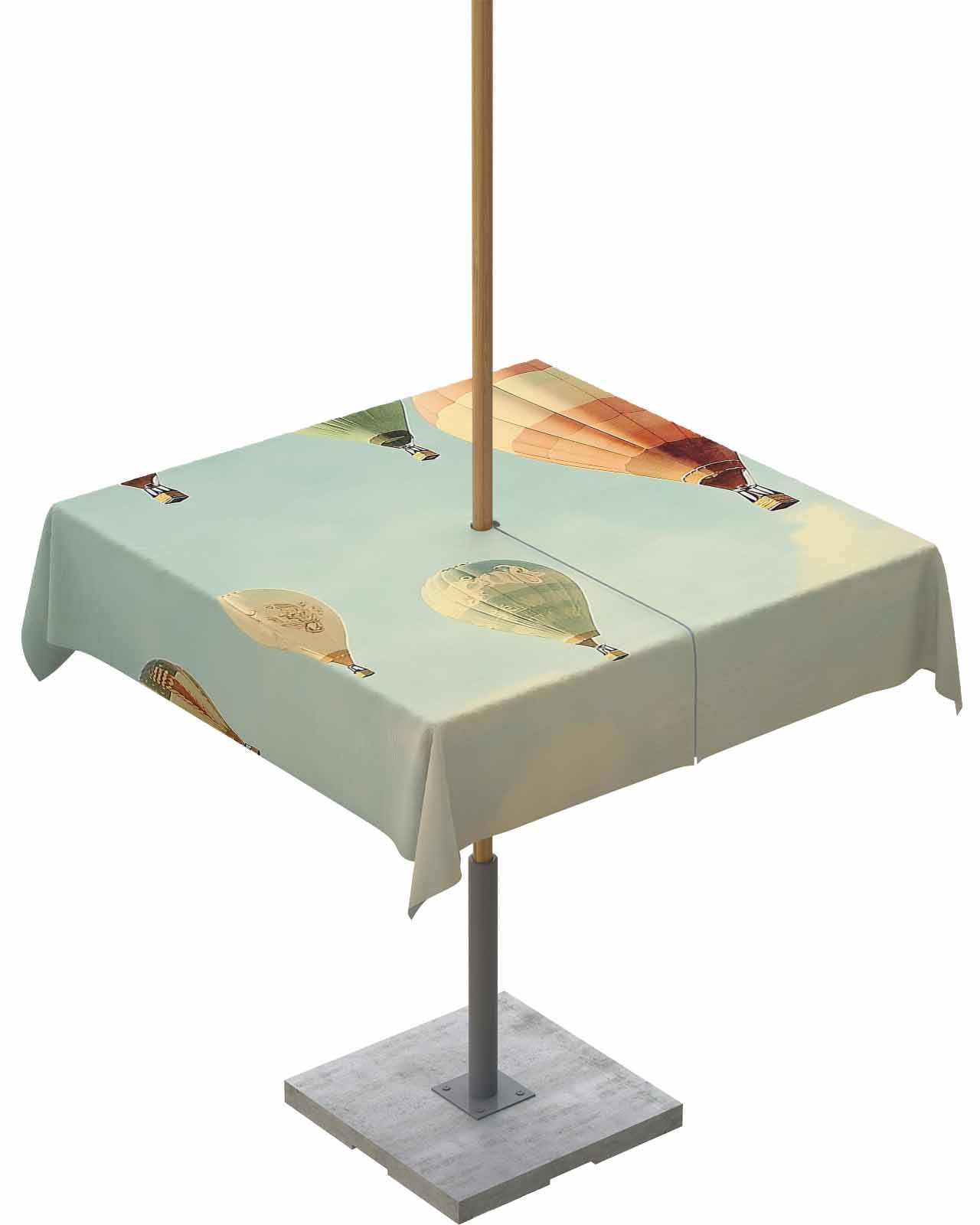 Fsddascl Hot Air Balloon Flying Outdoor Tablecloth - 60x60 Inch Square ...