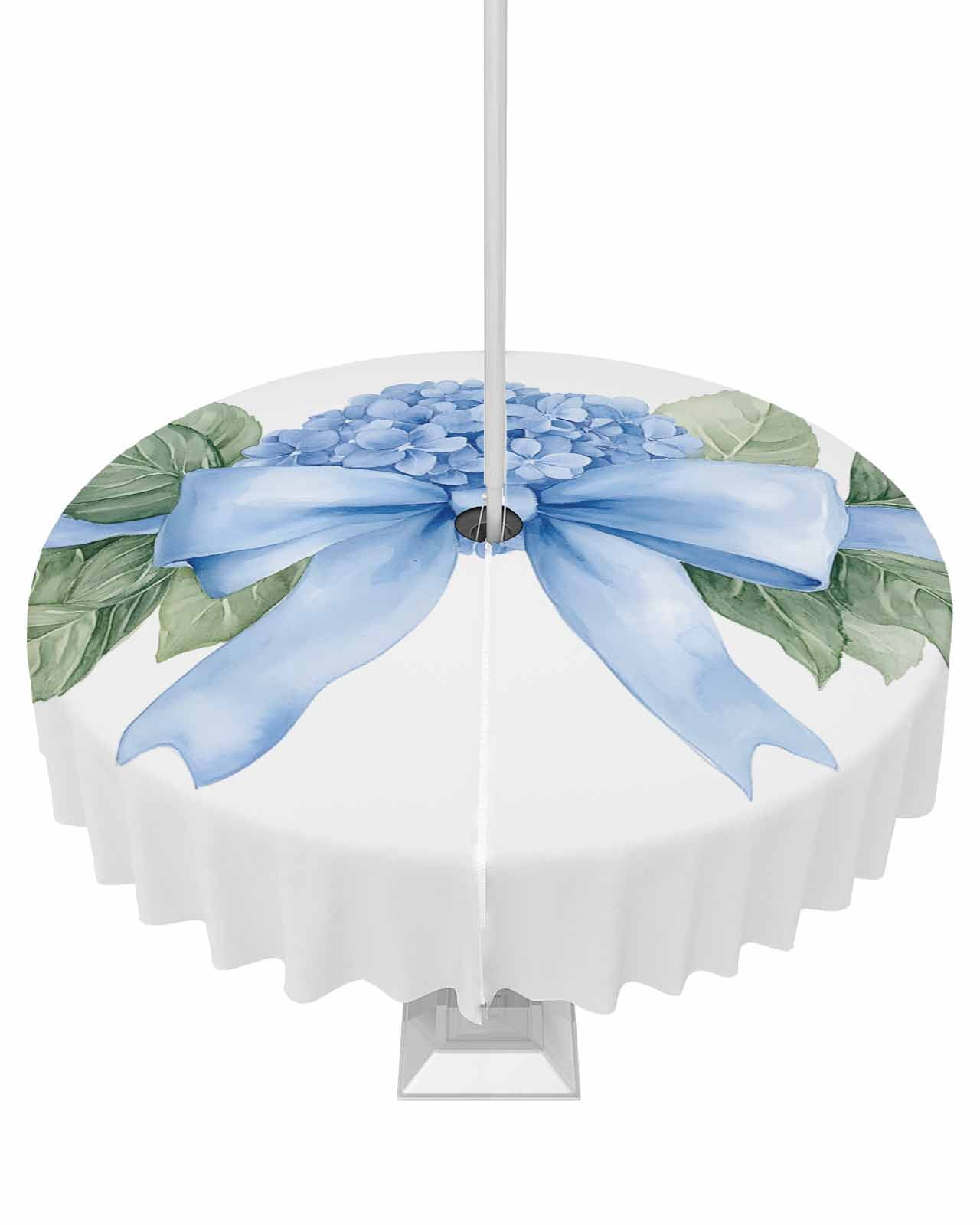 Fsddascl Hydrangea Spring Outdoor Tablecloth - 54 Inch Round Dining ...