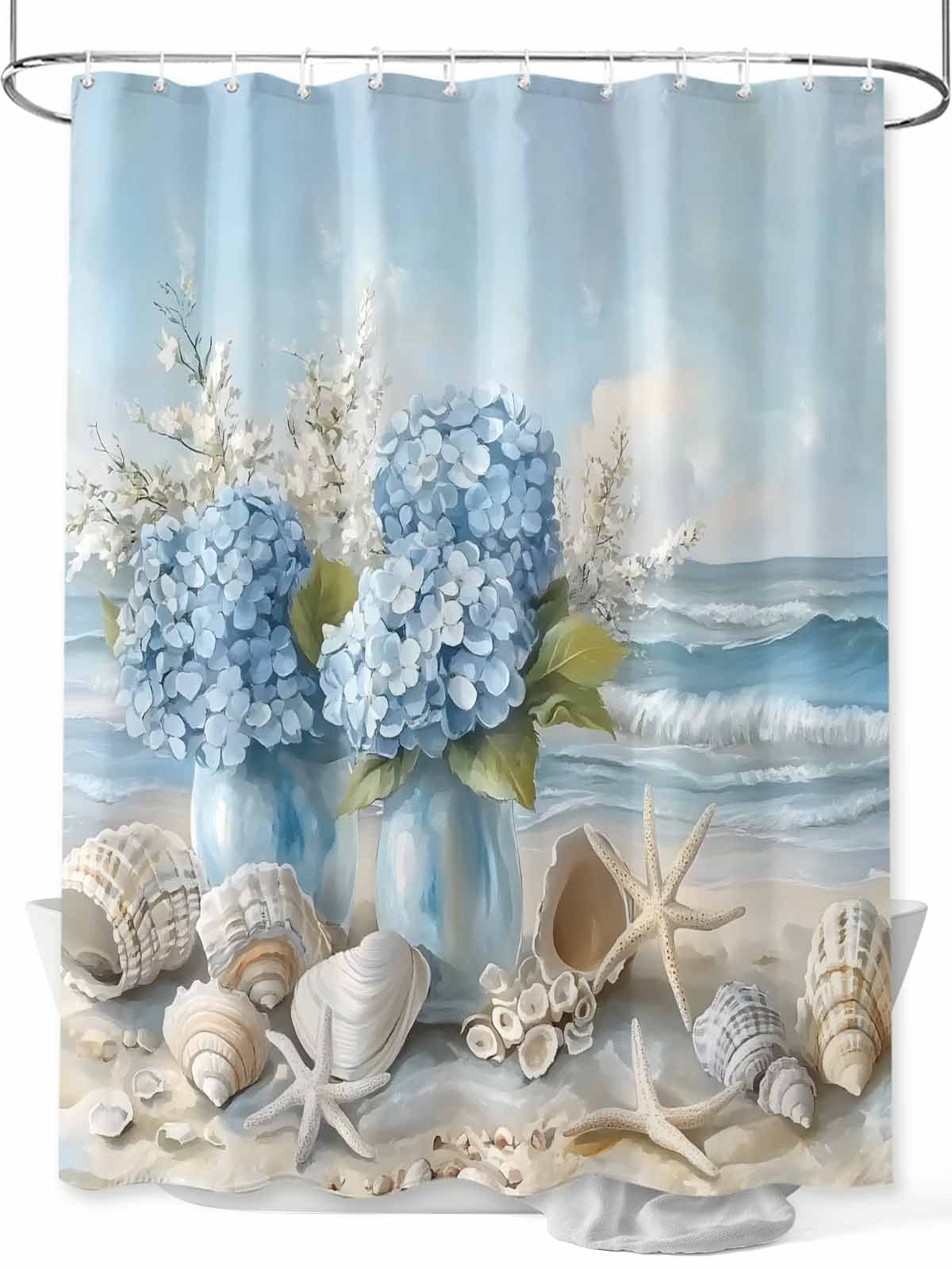 Fsddascl Hydrangeas Flowers Shower Curtain Set - Extra Long 72" x 96 ...