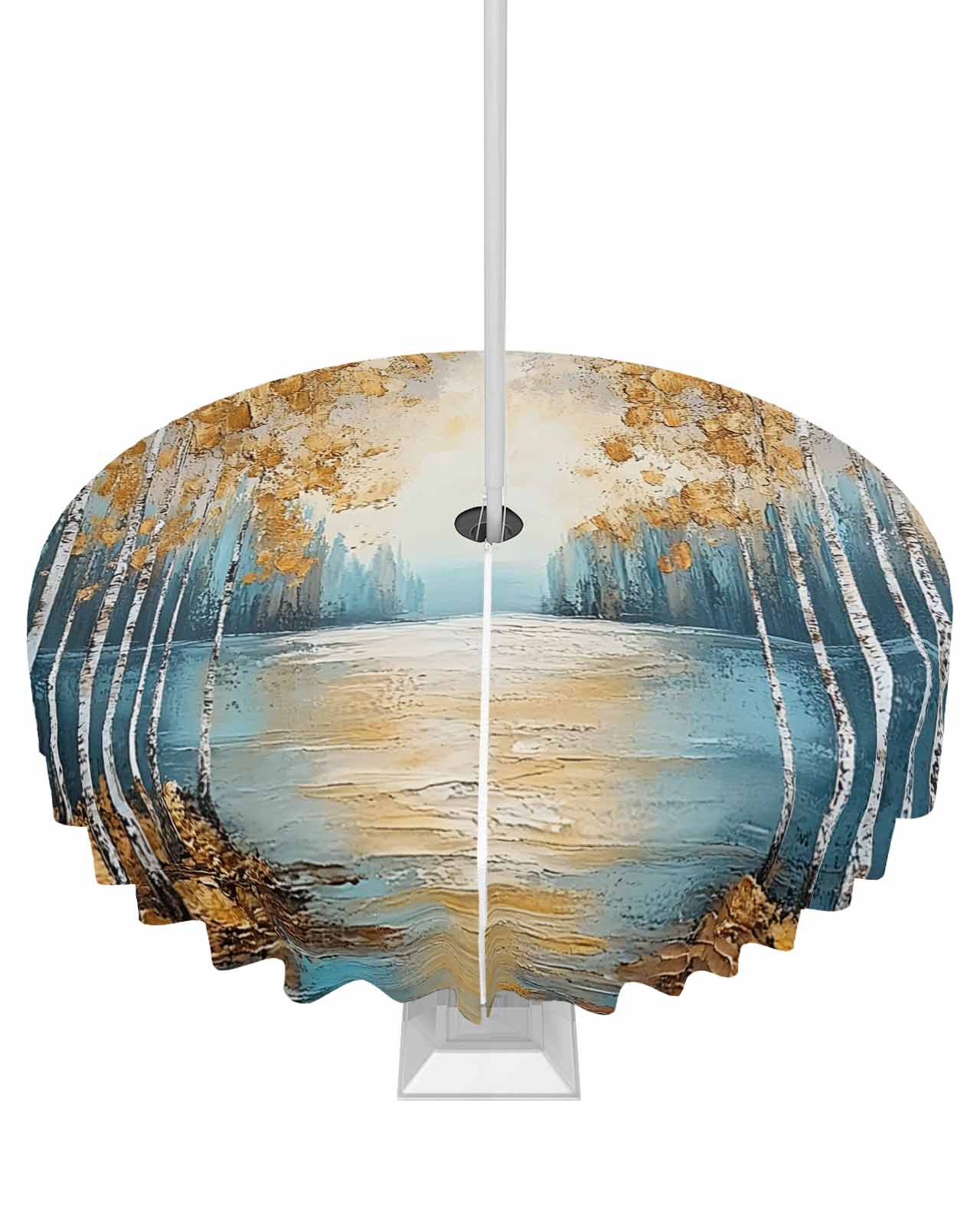 Fsddascl Impressionist Oil Painting Outdoor Tablecloth - 54 Inch Round ...