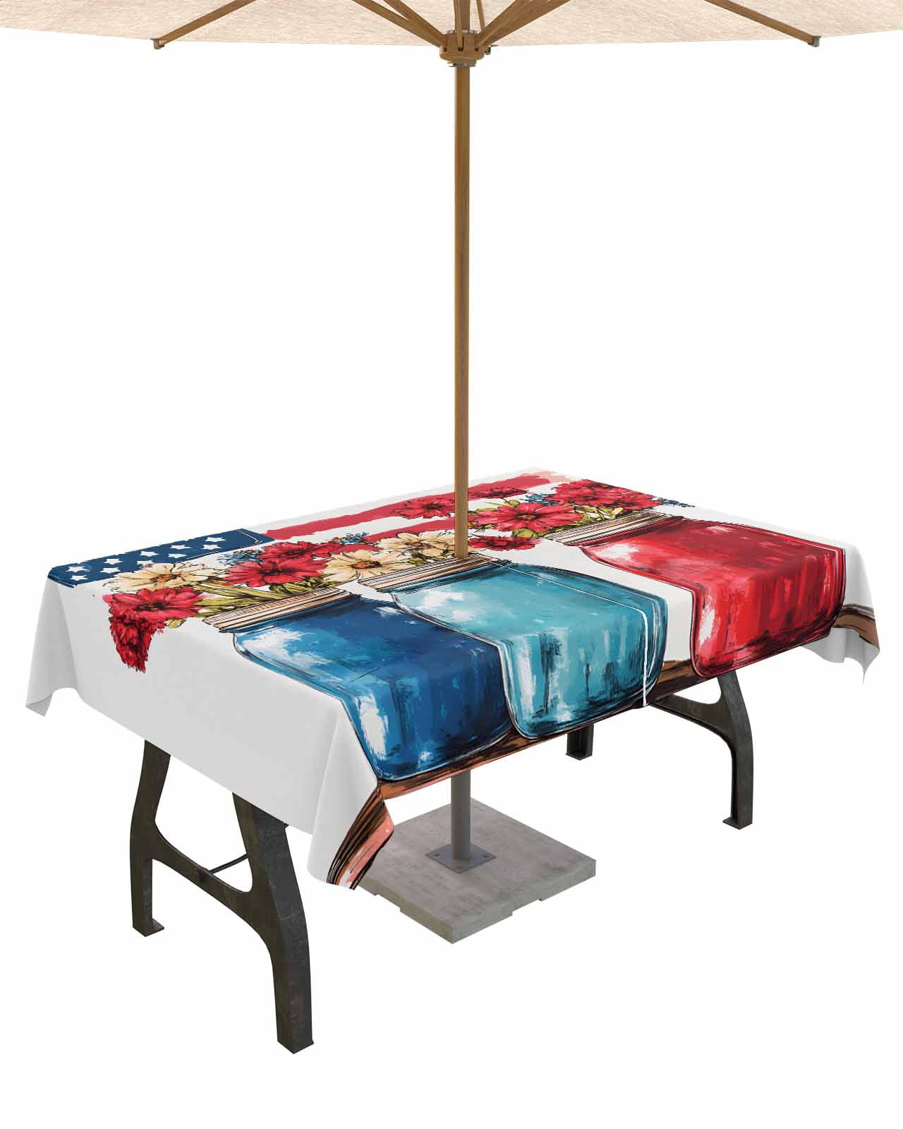 Fsddascl Independence Day Outdoor Tablecloth - 60x120 Inch Rectangle ...