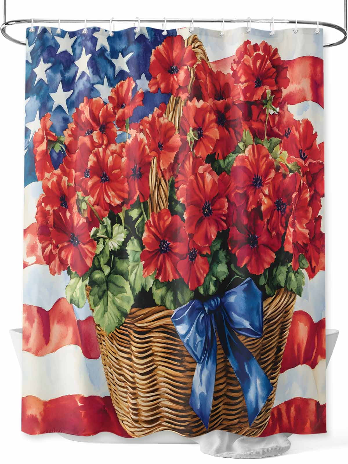 Fsddascl Independence Day Shower Curtain Set - 72" x 78" Washable ...
