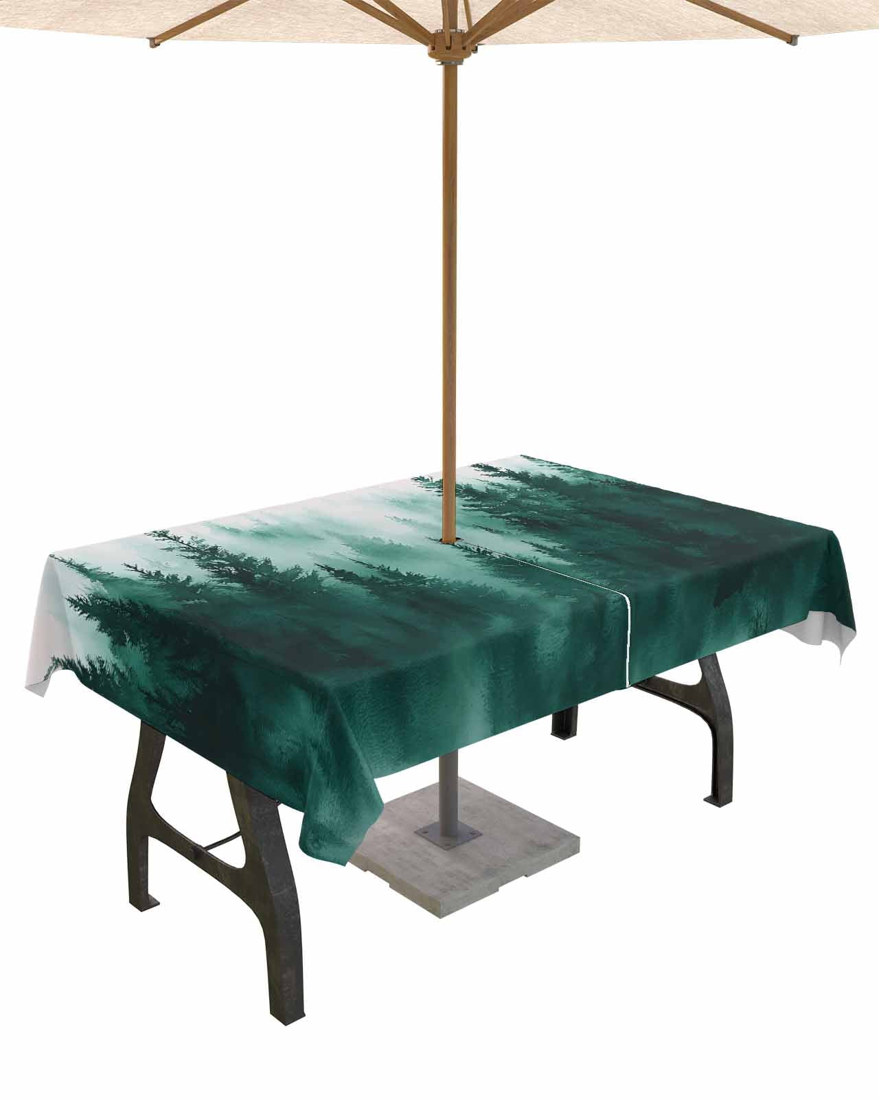Fsddascl Ink Green Forest Outdoor Tablecloth - 54x80 Inch Rectangle ...