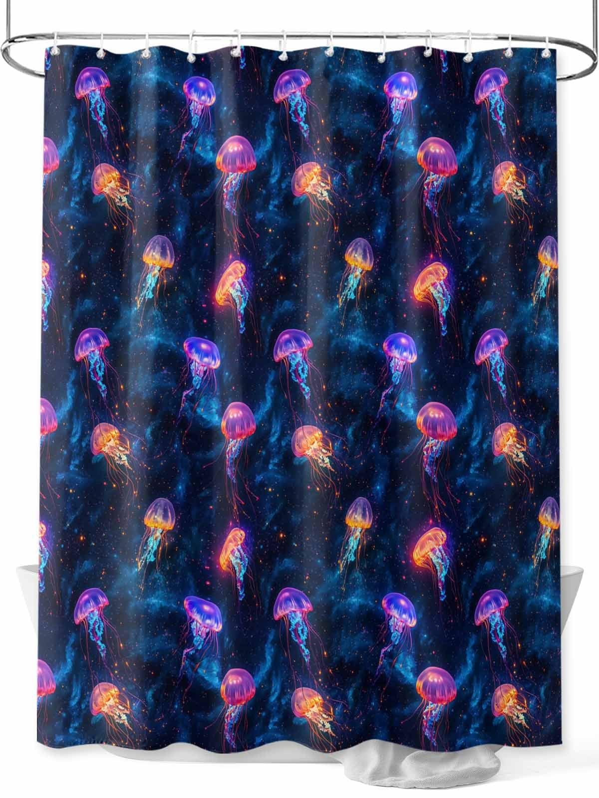 Fsddascl Jellyfish Shower Curtain Set - 72" x 78" Washable Bathtub ...