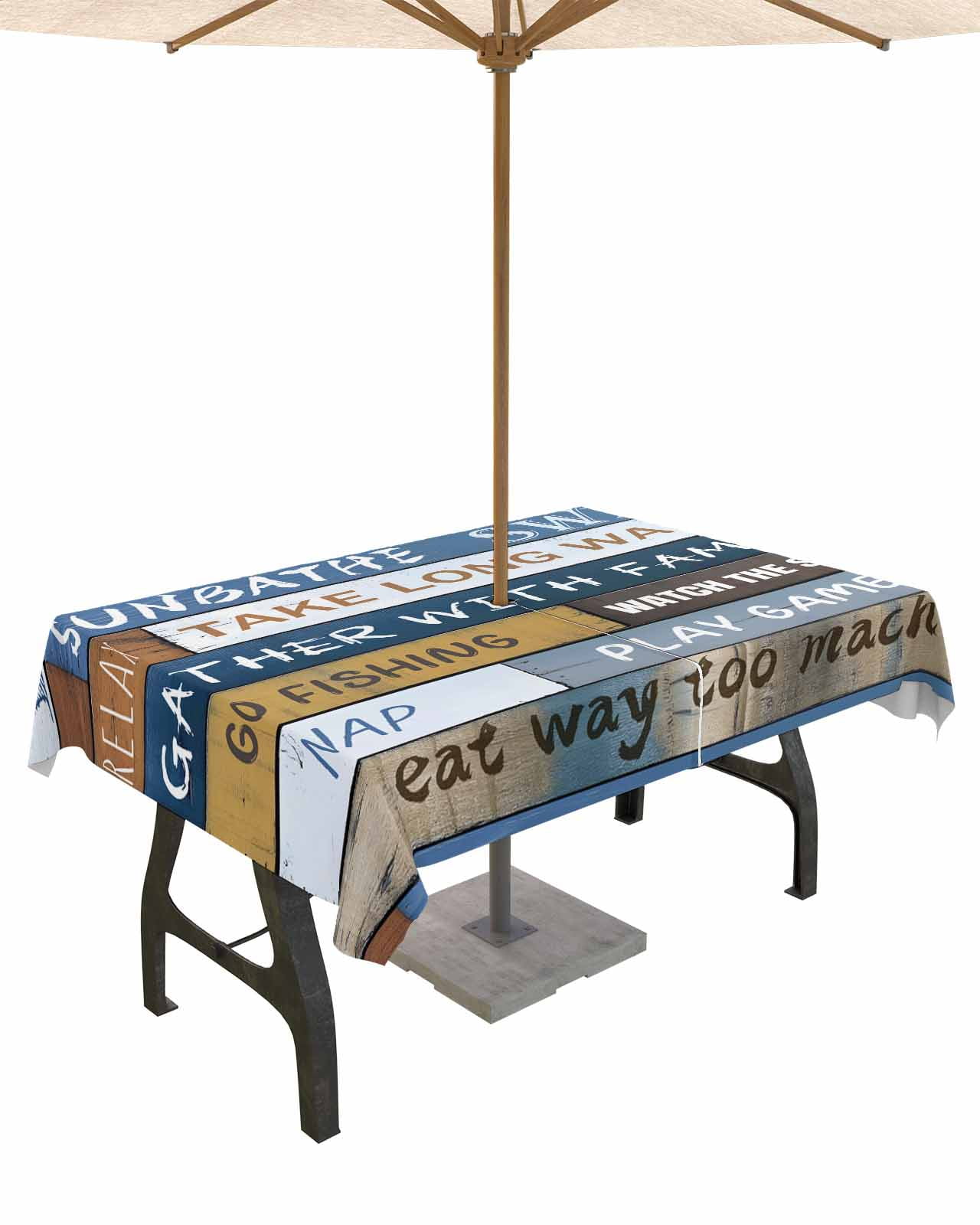 Fsddascl Lake Farmhouse Outdoor Tablecloth - 60x120 Inch Rectangle ...