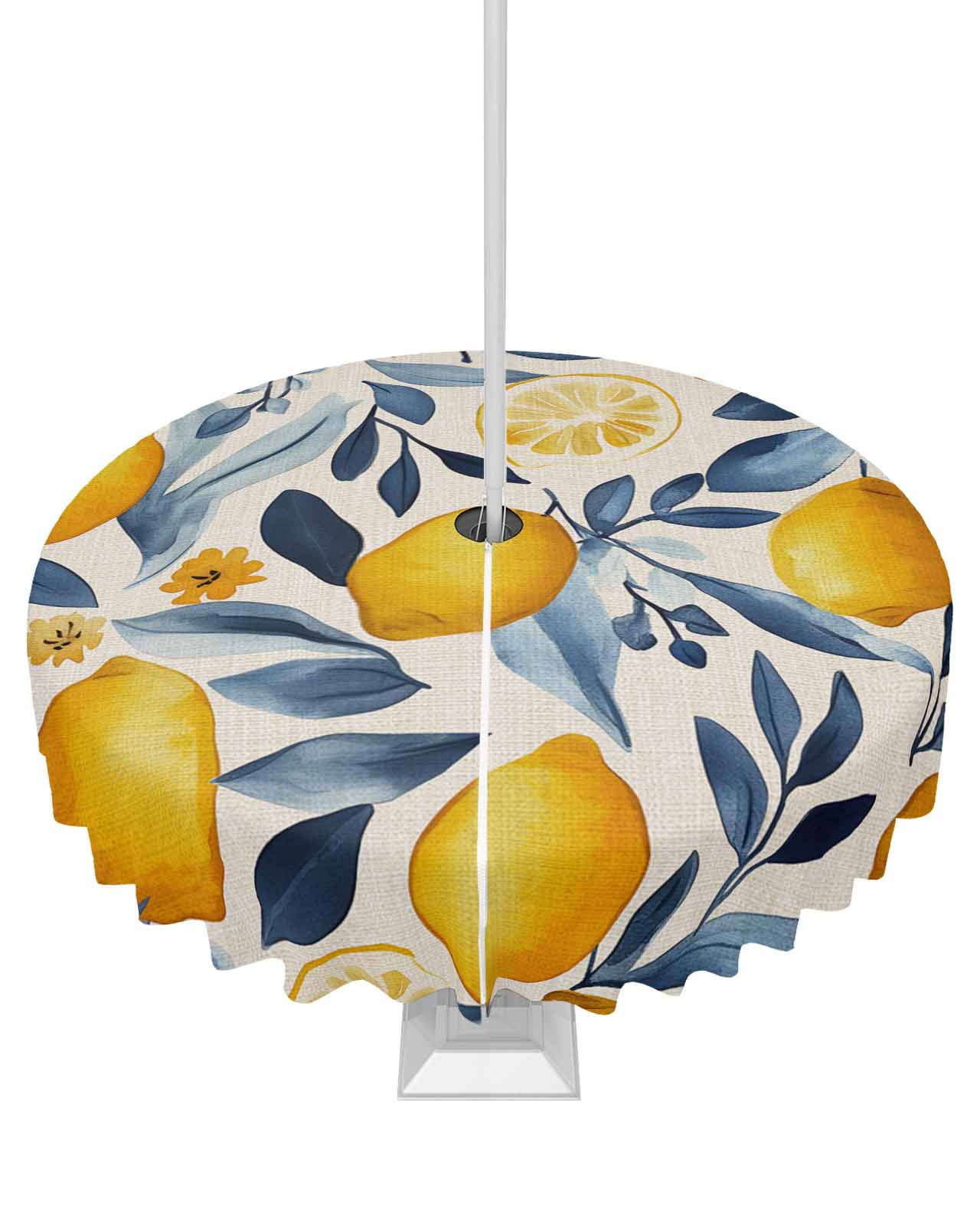 Fsddascl Lemon Outdoor Tablecloth - 54 Inch Round Dining Table Cover ...