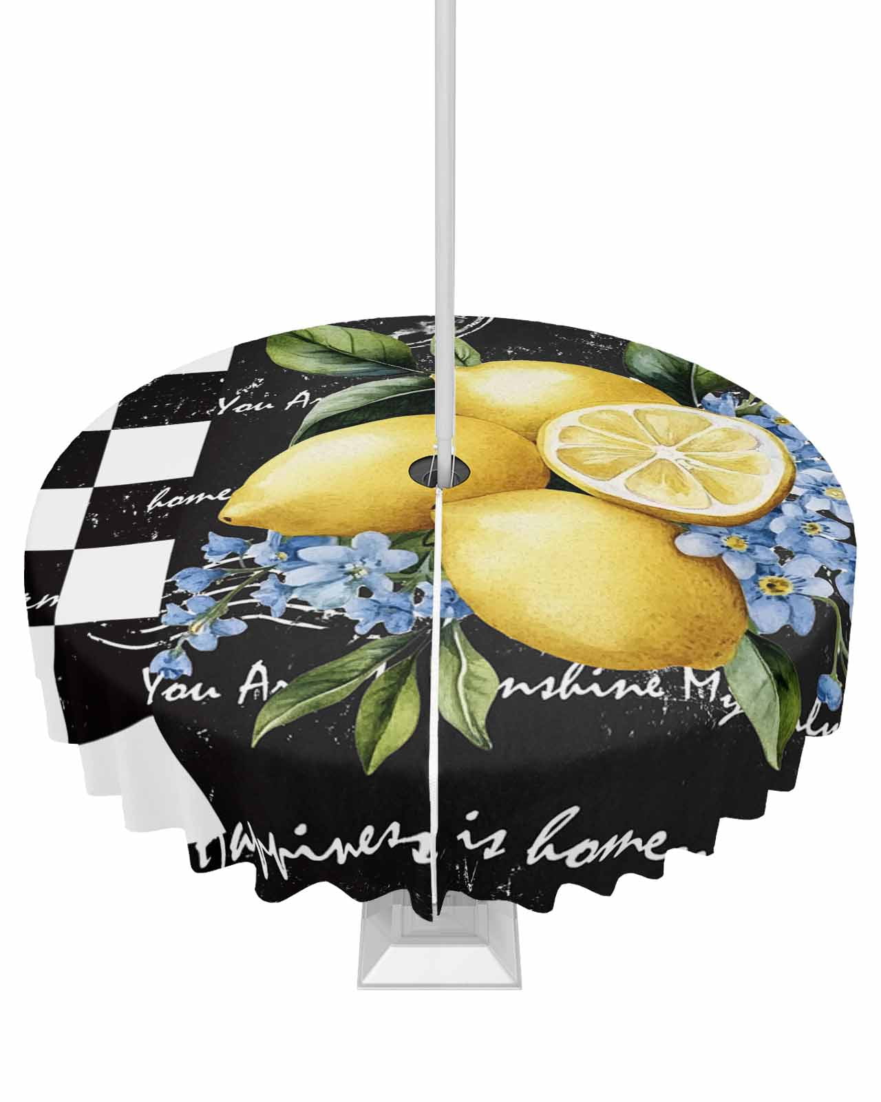 Fsddascl Lemon Outdoor Tablecloth - 54 Inch Round Dining Table Cover ...