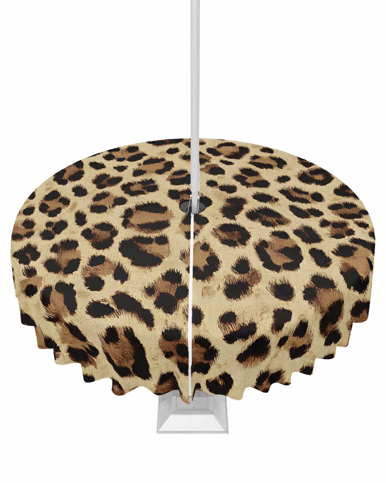 Fsddascl Leopard Outdoor Tablecloth - 54 Inch Round Dining Table Cover ...