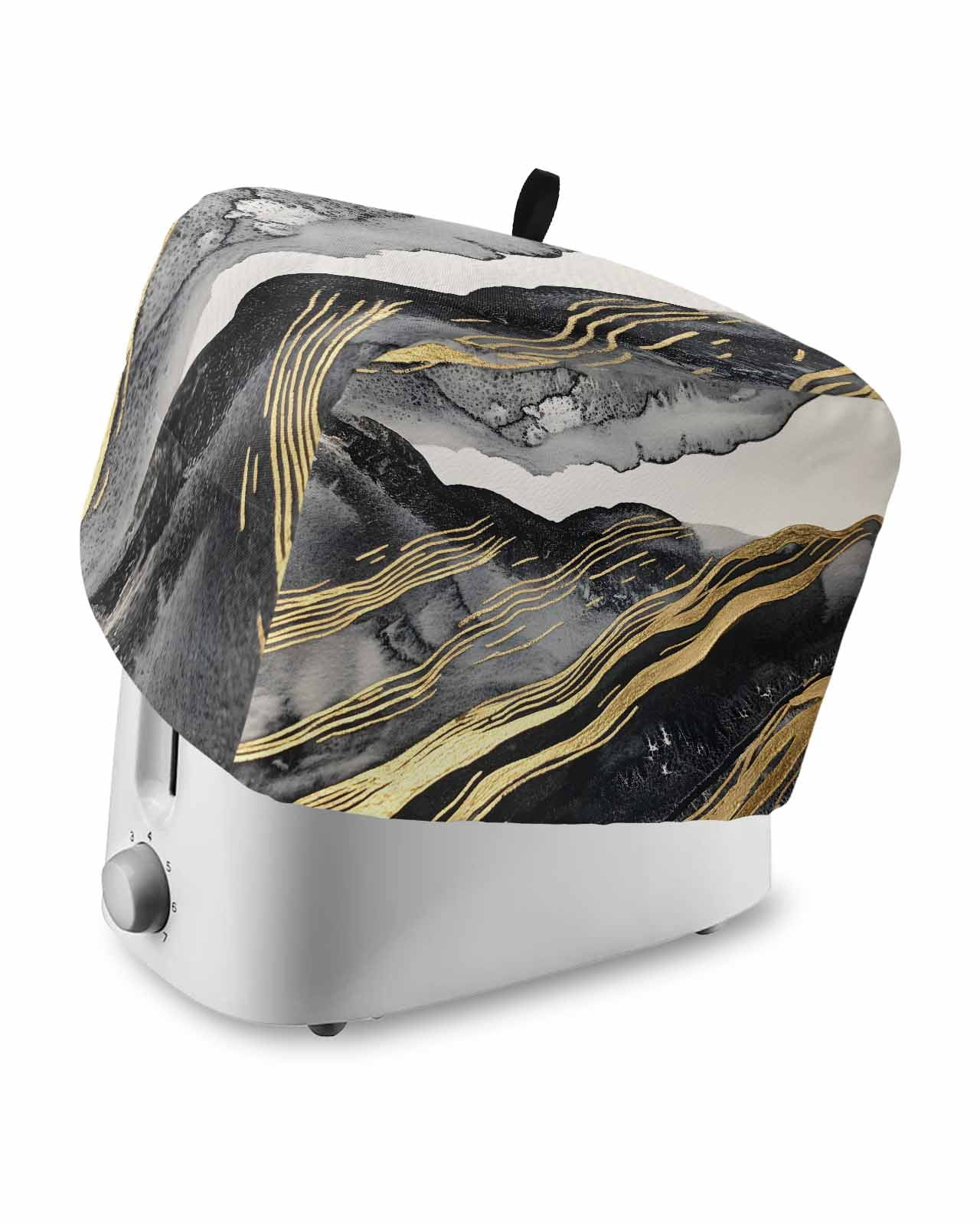 Fsddascl Marble Black Small Toaster Cover 2 Slice, Kitchen Appliance ...