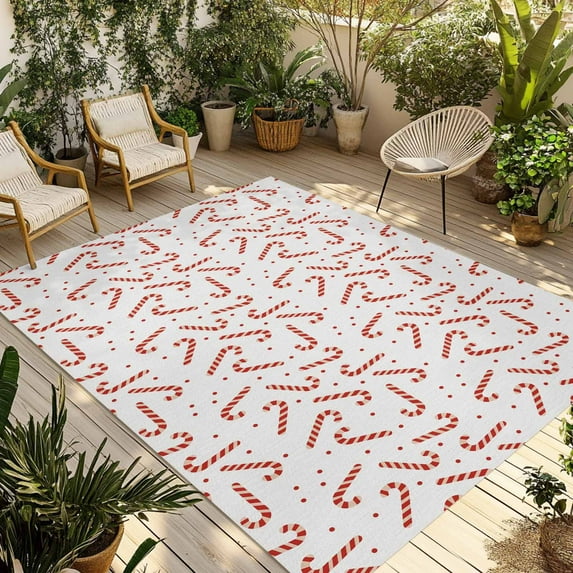 Fsddascl Merry Christmas Outdoor Rug for Patio/Deck/Porch, Non-Slip ...