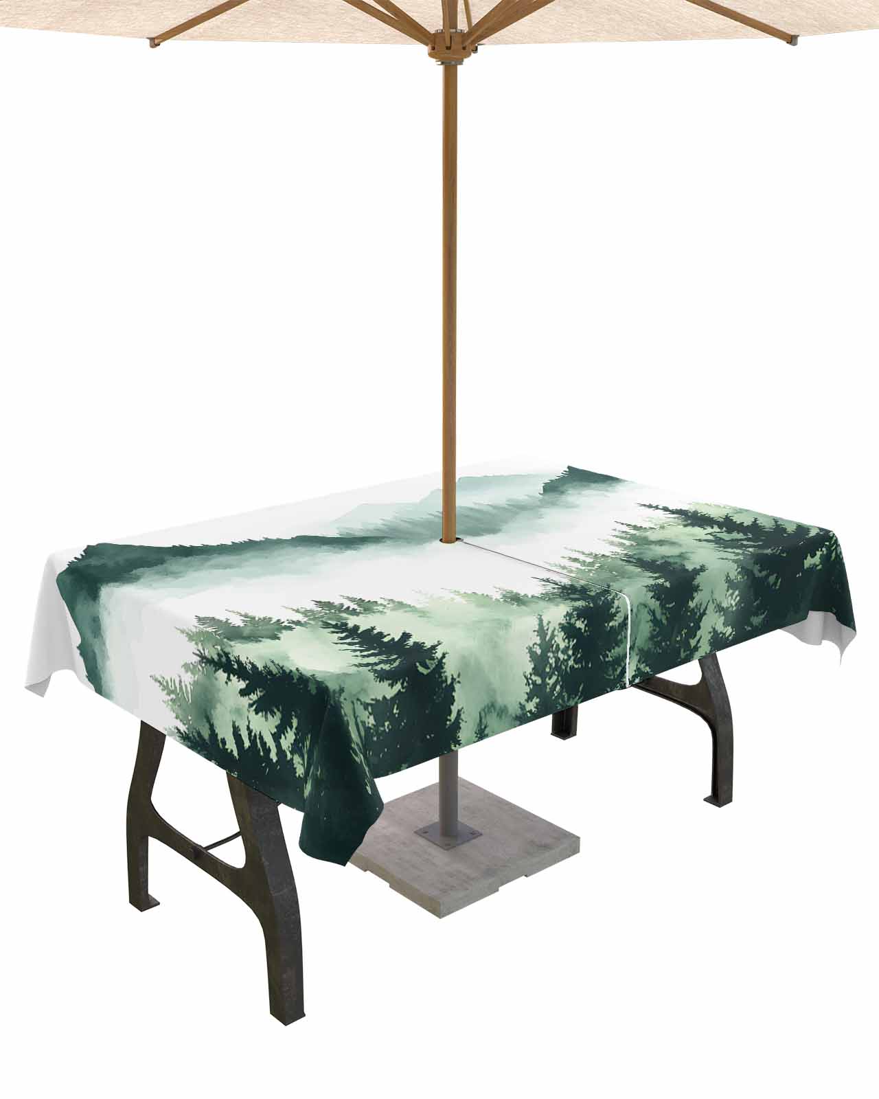 Fsddascl Mist Forest Mountain Outdoor Tablecloth - 60x84 Inch Rectangle ...