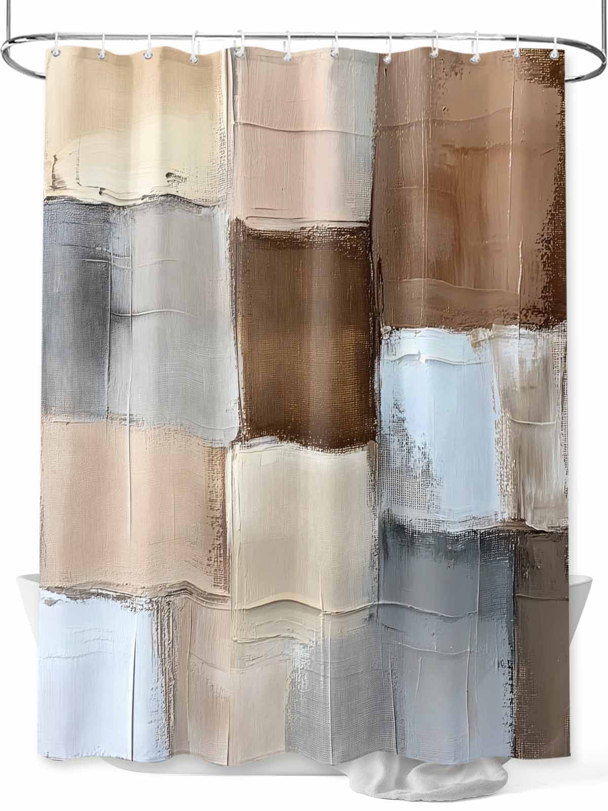 Fsddascl Modern Beige Brown Shower Curtain Set - 48" x 72" Washable ...