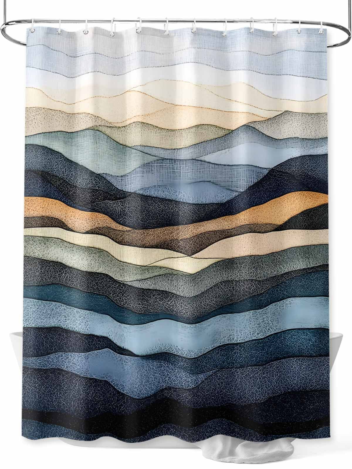 Fsddascl Modern Geometric Shower Curtain Set - Extra Long 72" x 96" Washable Bathtub Curtain ...