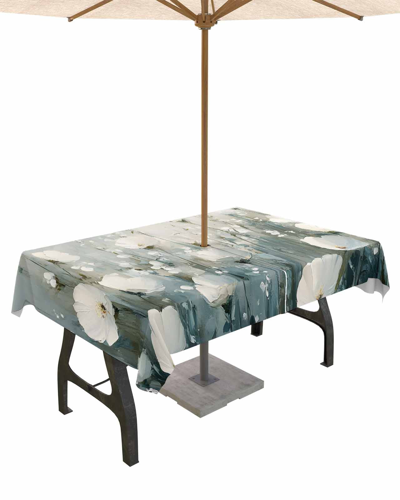 Fsddascl Modern Oil Painting Outdoor Tablecloth - 60x102 Inch Rectangle ...