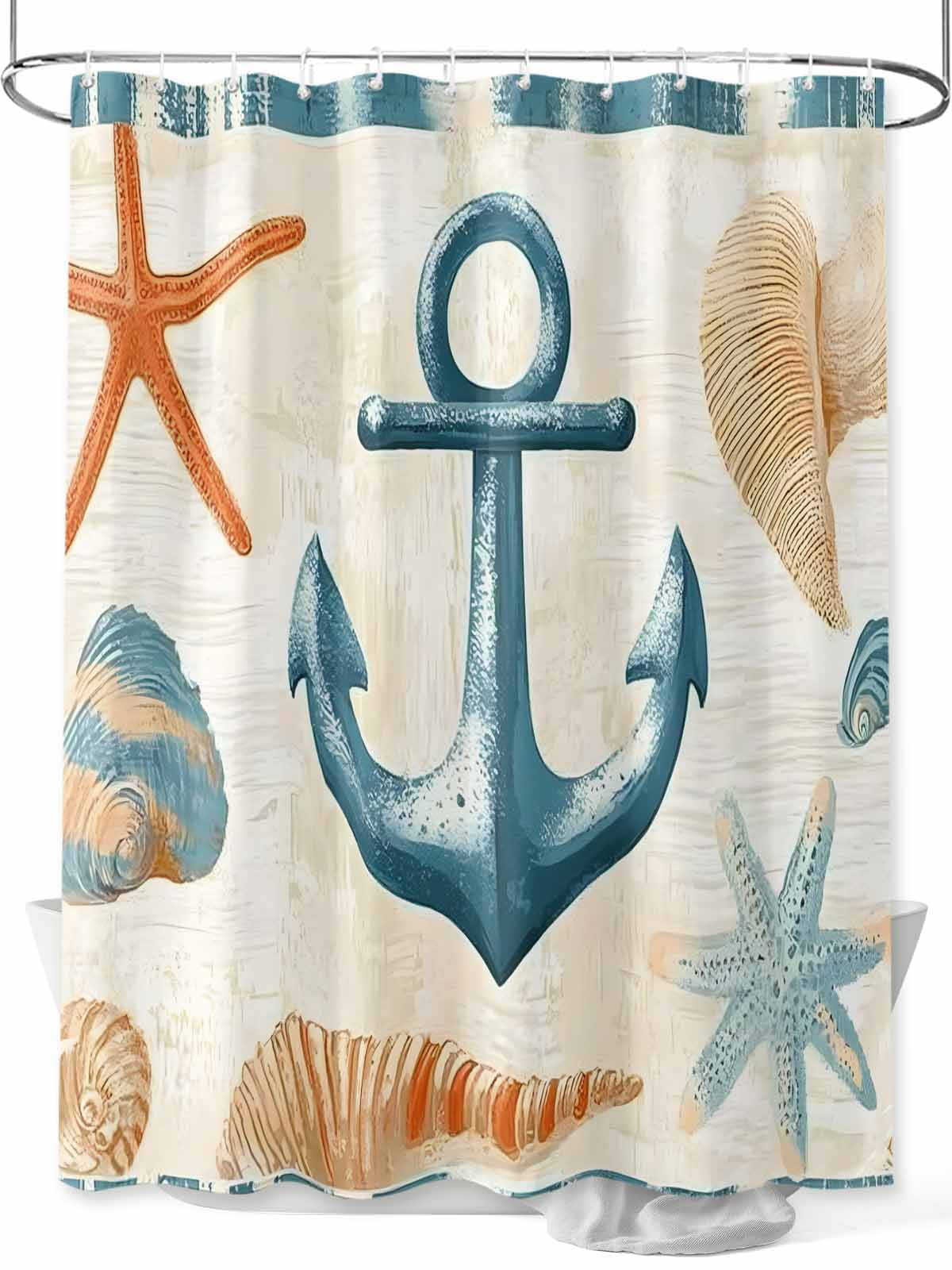 Fsddascl Nautical Anchor Shower Curtain Set - 54" x 78" Washable ...