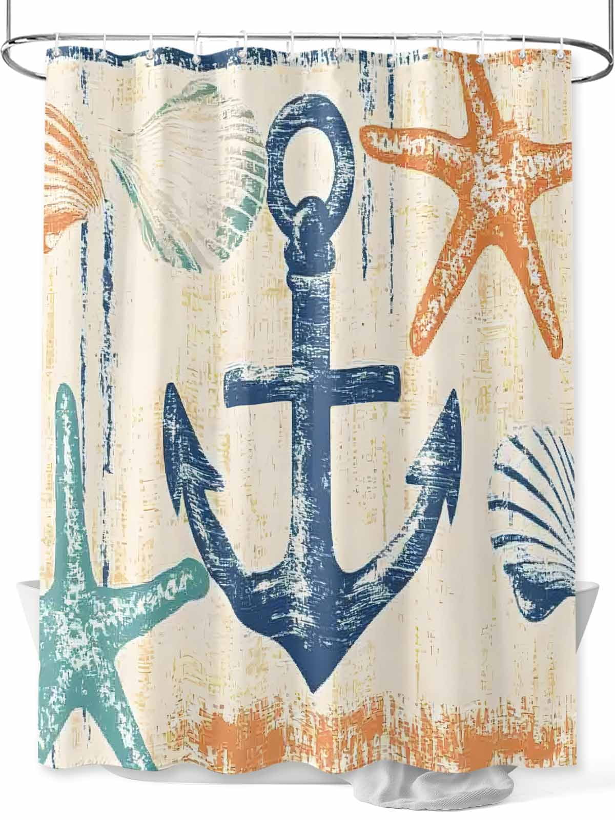 Fsddascl Nautical Anchor Shower Curtain Set - 60" x 72" Washable ...