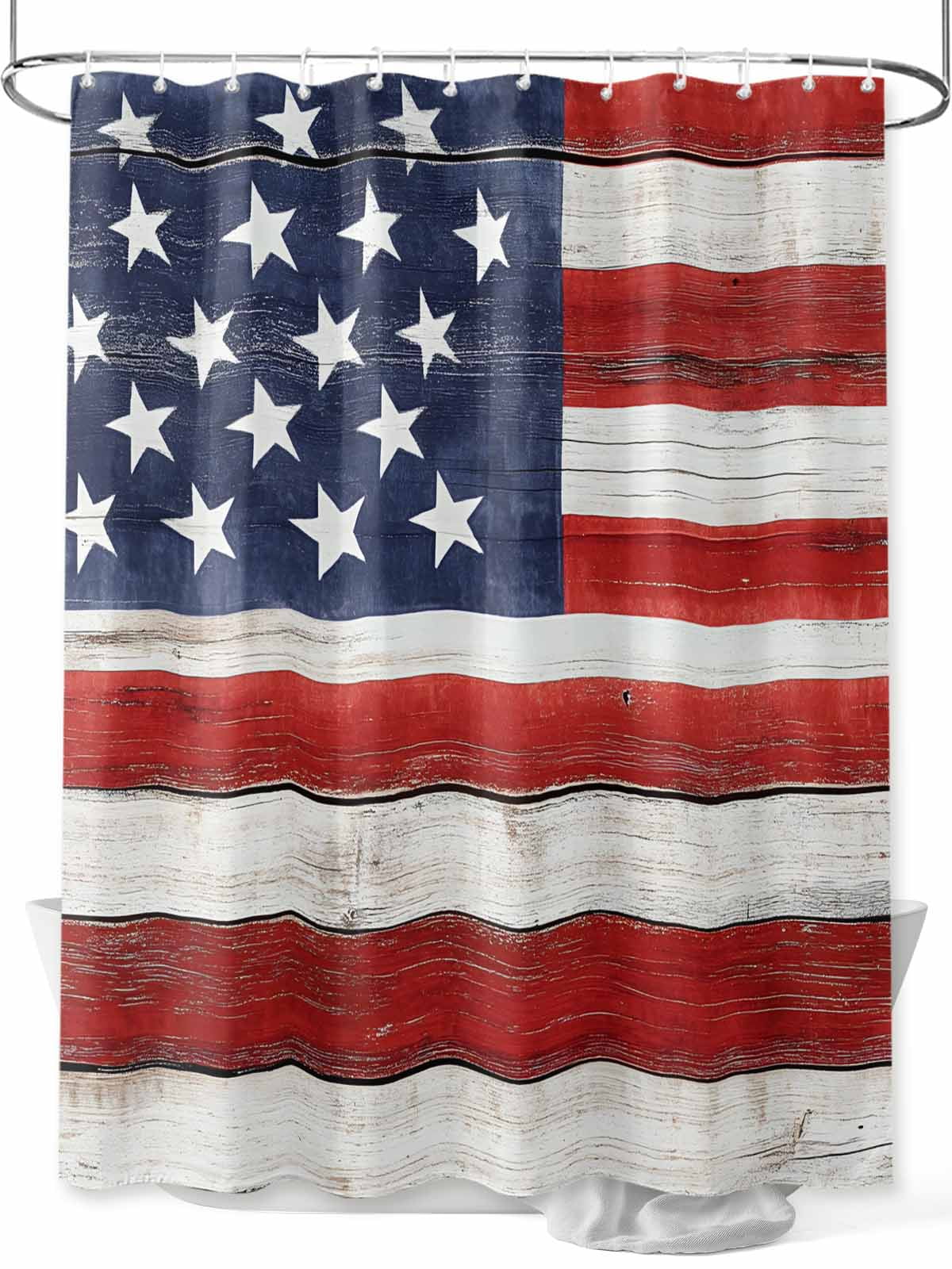Fsddascl Navy Blue American Flag Shower Curtain Set - 36" x 78 ...