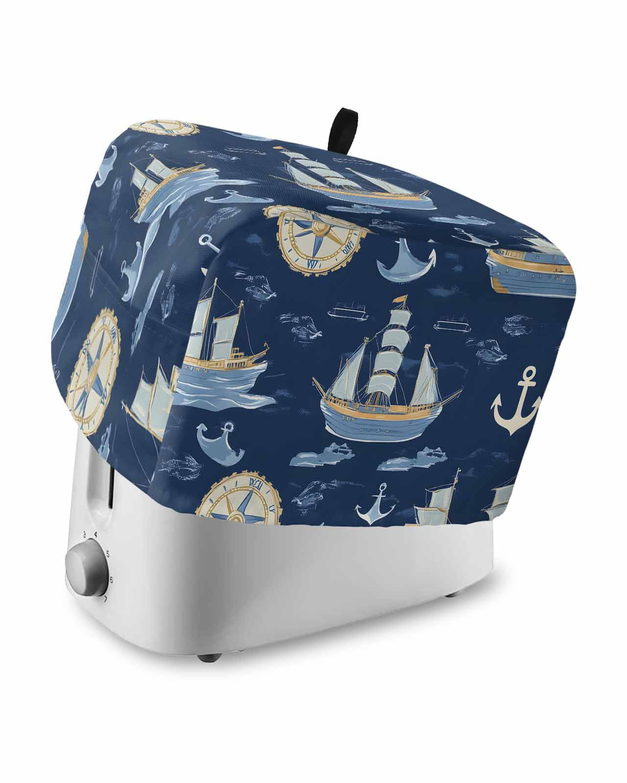 Fsddascl Navy Blue Boat Coastal Toaster Cover 4 Slice, Large Kitchen ...