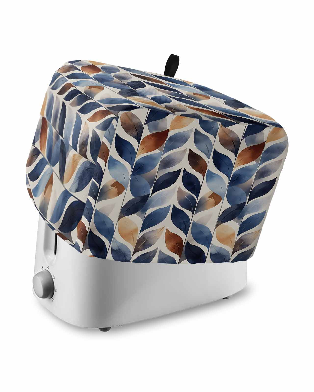 Fsddascl Navy Blue Burnt Orange Botanical Small Toaster Cover 2 Slice, Kitchen Appliance Covers ...