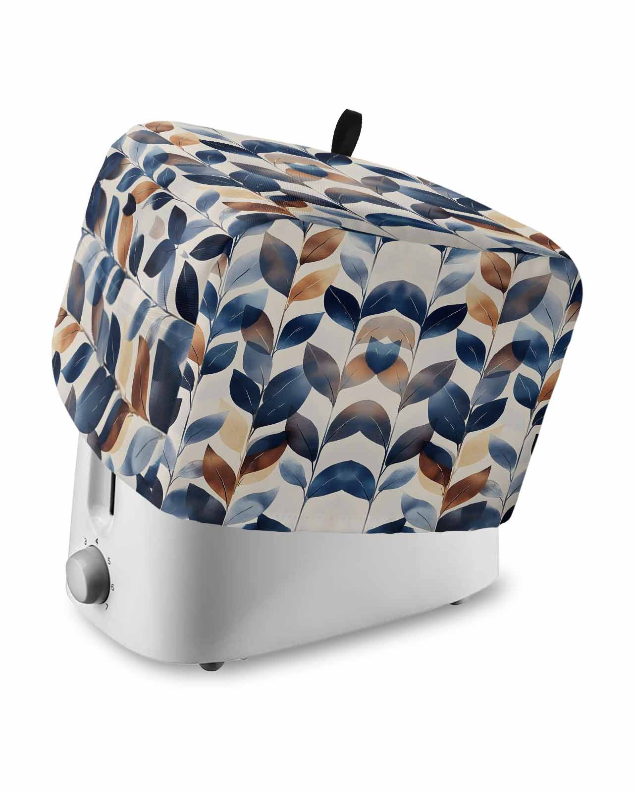 Fsddascl Navy Blue Burnt Orange Botanical Small Toaster Cover 2 Slice, Kitchen Appliance Covers ...