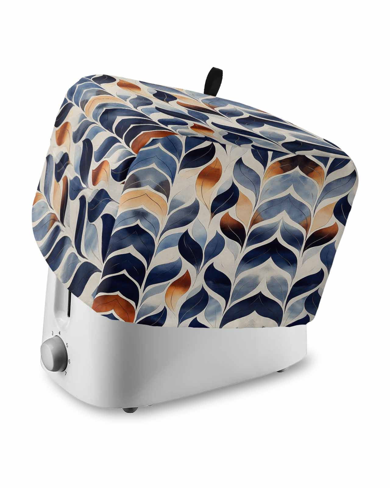 Fsddascl Navy Blue Burnt Orange Botanical Toaster Cover 2 Slice, Small ...