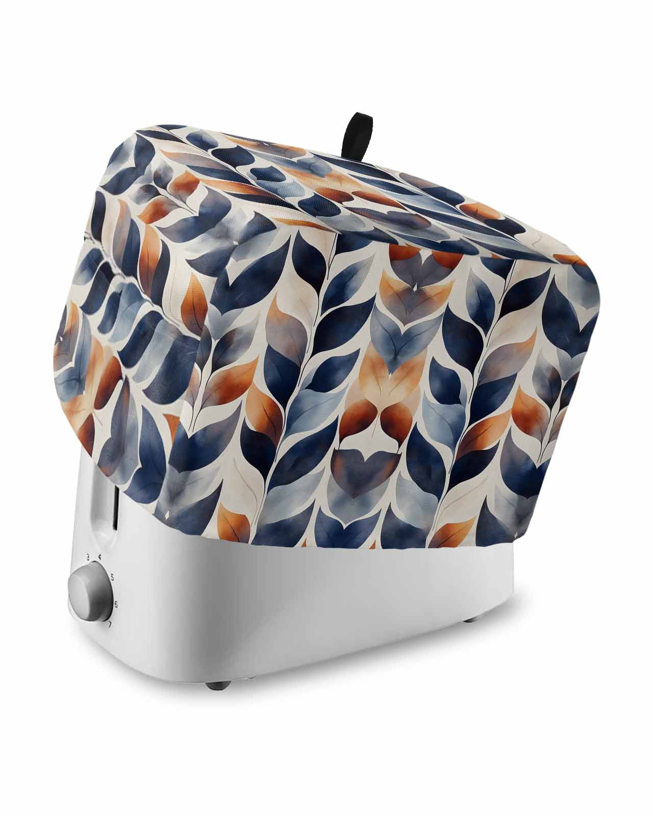 Fsddascl Navy Blue Burnt Orange Botanical Toaster Cover 2 Slice, Small ...