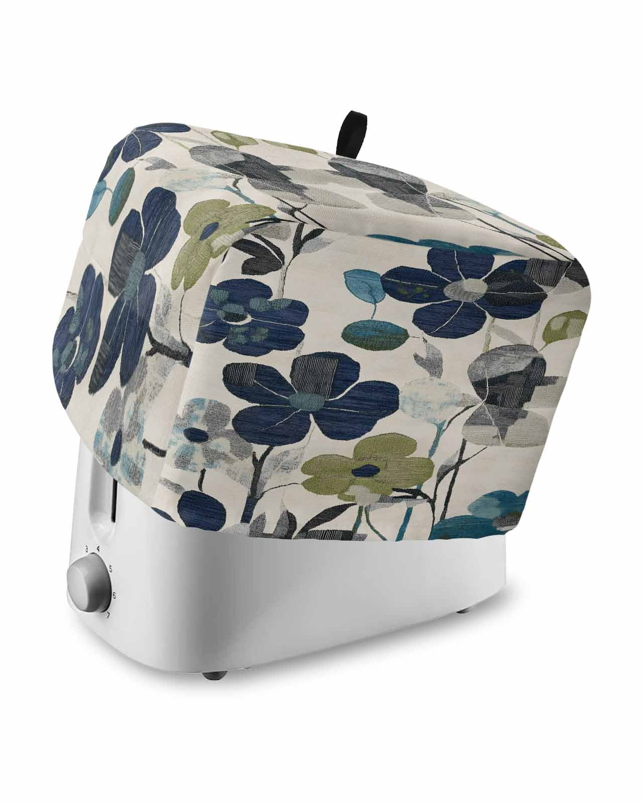 Fsddascl Navy Blue Green Floral Toaster Cover 4 Slice, Large Kitchen Appliance Covers, Vintage ...