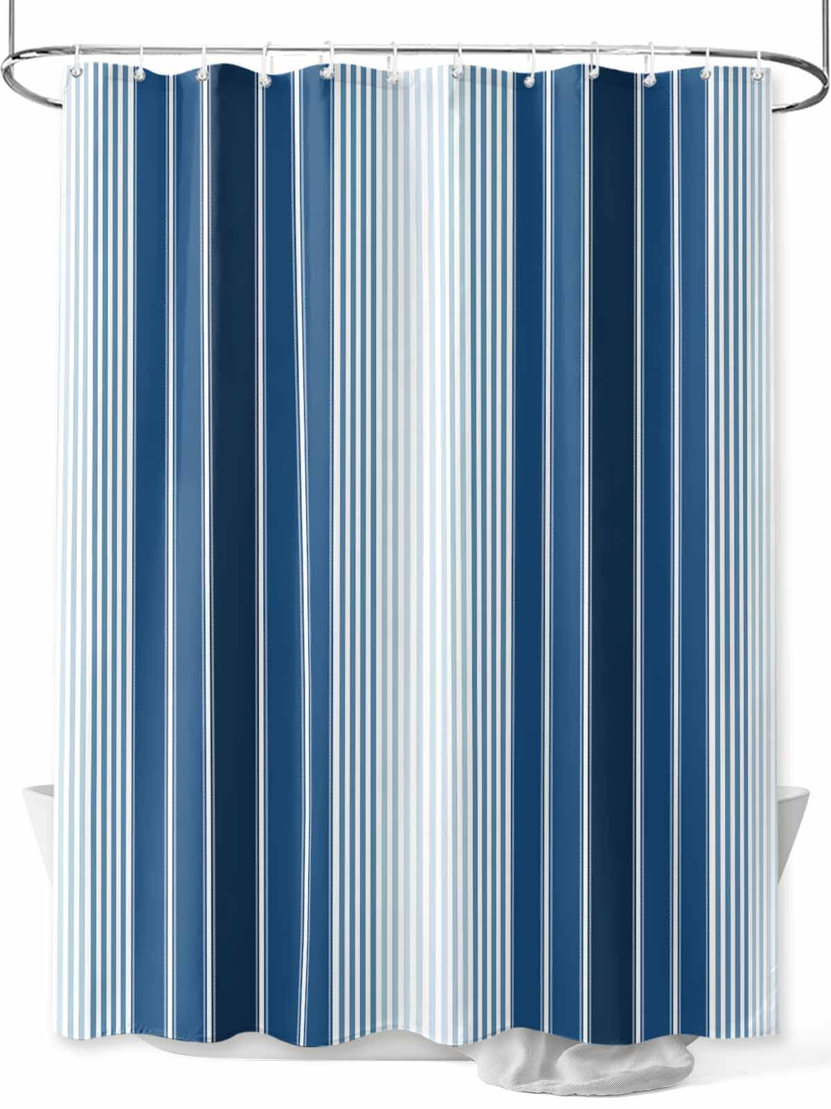 Fsddascl Navy Blue Stripe Shower Curtain Set - Extra Long 72" x 96 ...