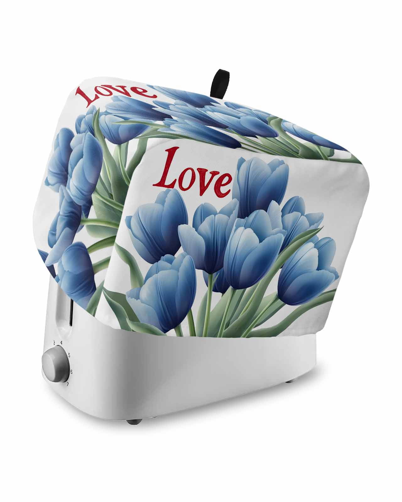 Fsddascl Navy Blue Tulip Toaster Cover 4 Slice, Large Kitchen Appliance Covers, Luxury Farmhouse ...