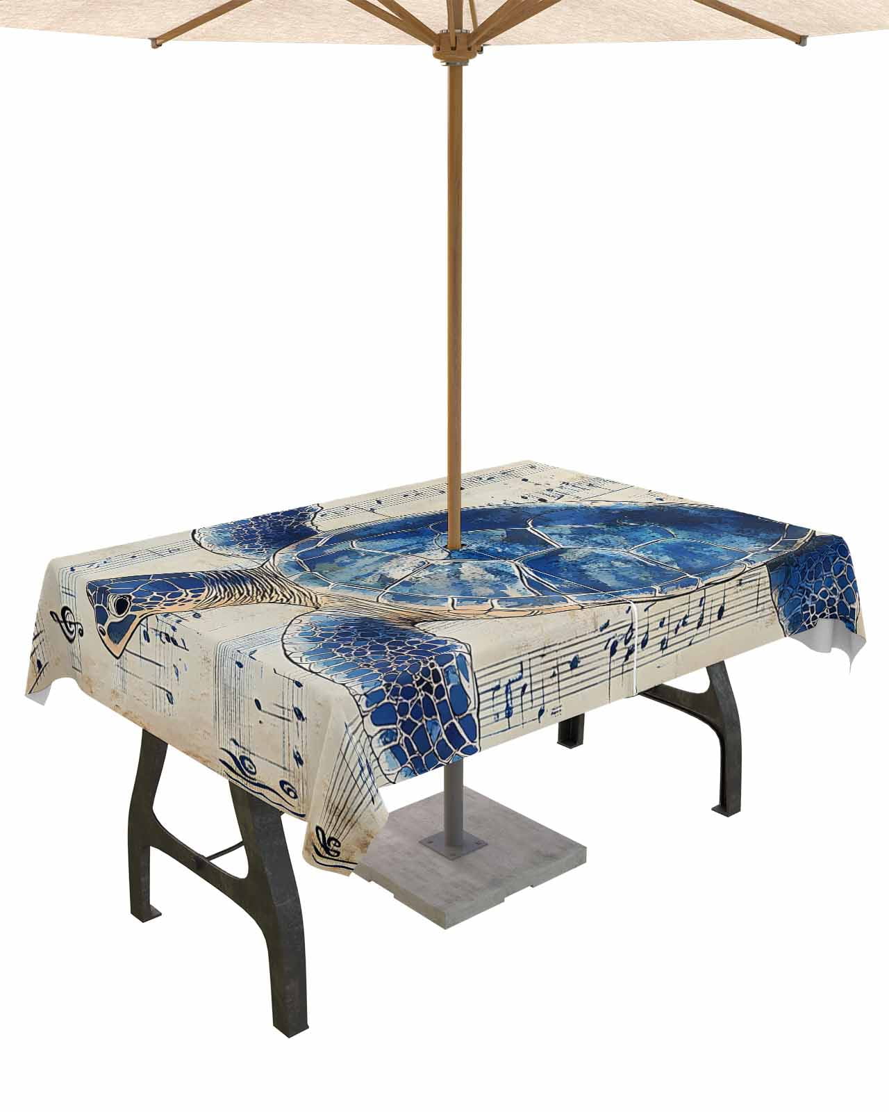 Fsddascl Navy Blue Turtle Coastal Outdoor Tablecloth - 60x120 Inch ...
