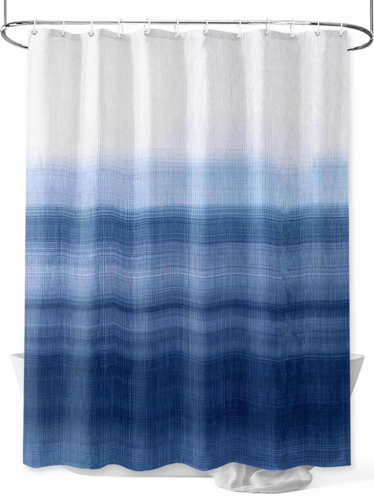 Fsddascl Navy Blue White Ombre Shower Curtain Set - Small 36" x 72 ...