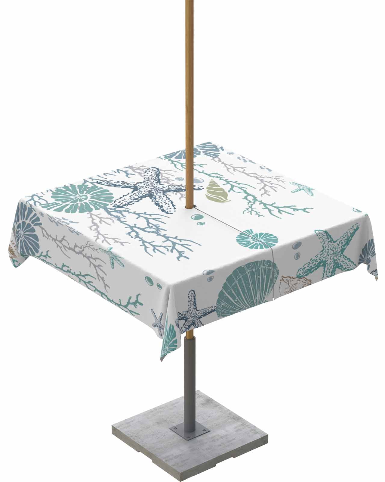 Fsddascl Ocean Coastal Outdoor Tablecloth - 60x60 Inch Square Dining ...