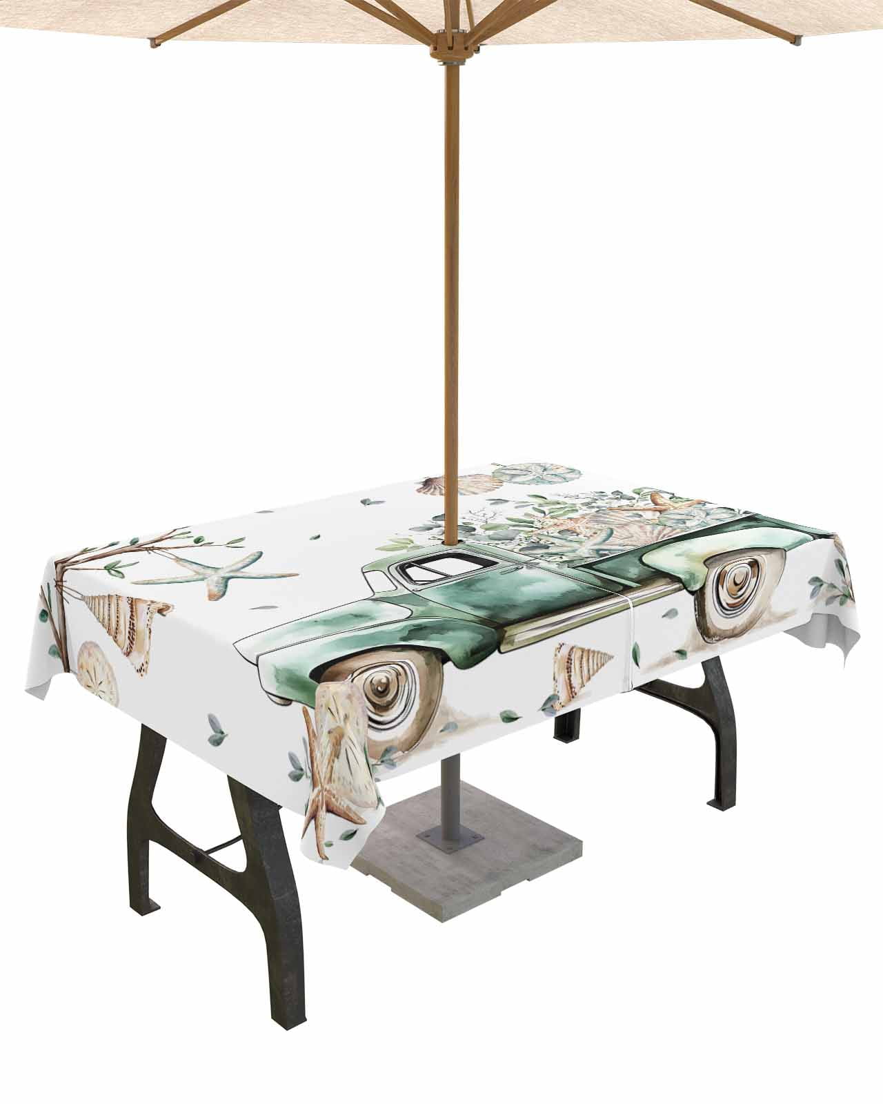 Fsddascl Ocean Eucalyptus Outdoor Tablecloth - 60x102 Inch Rectangle ...