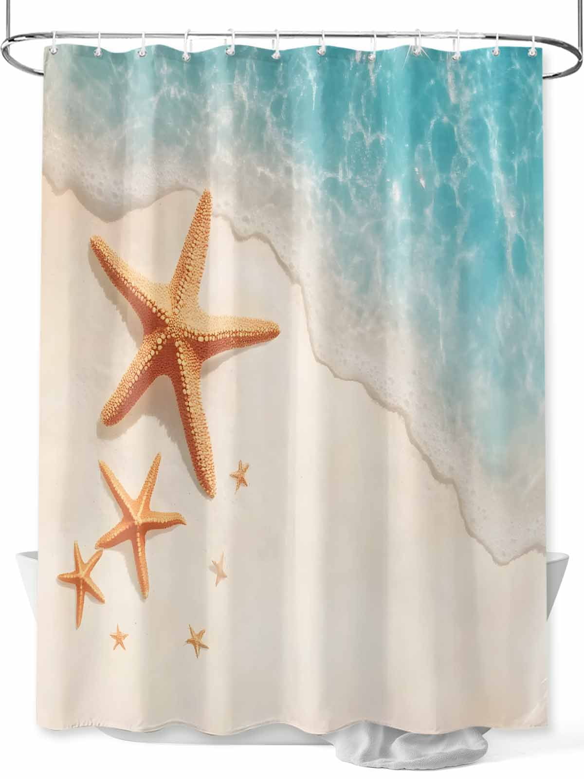 Fsddascl Ocean Starfish Shower Curtain Set - Extra Long 72" x 96 ...