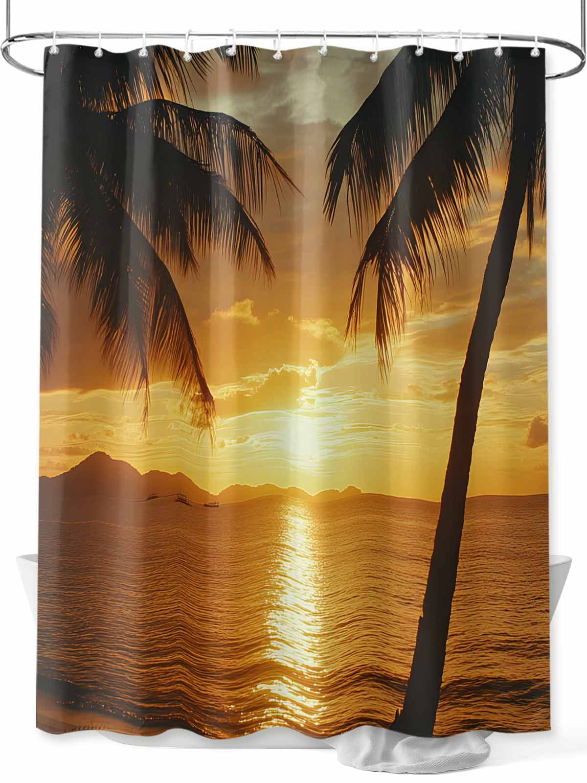 Fsddascl Ocean Sunset Shower Curtain Set - Small 36" x 72" Washable ...