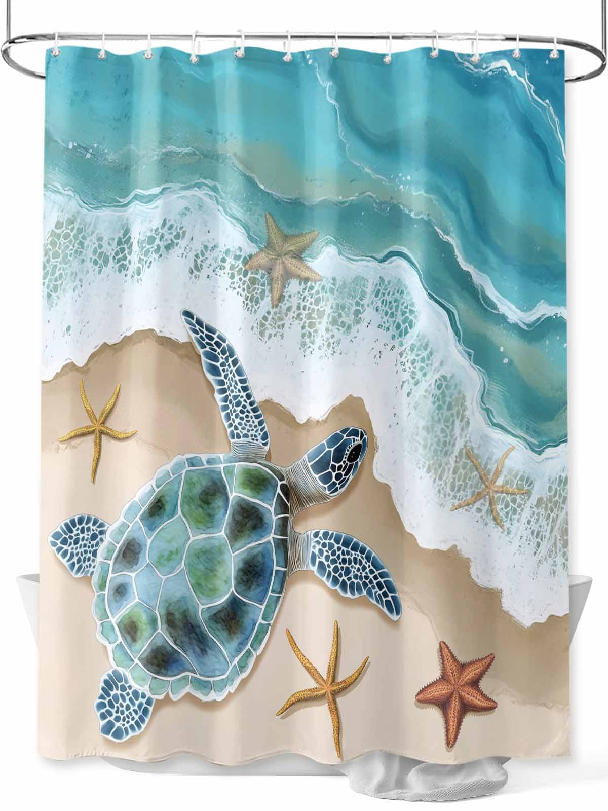Fsddascl Ocean Turtle Shower Curtain Set - 60" x 72" Washable Bathtub ...