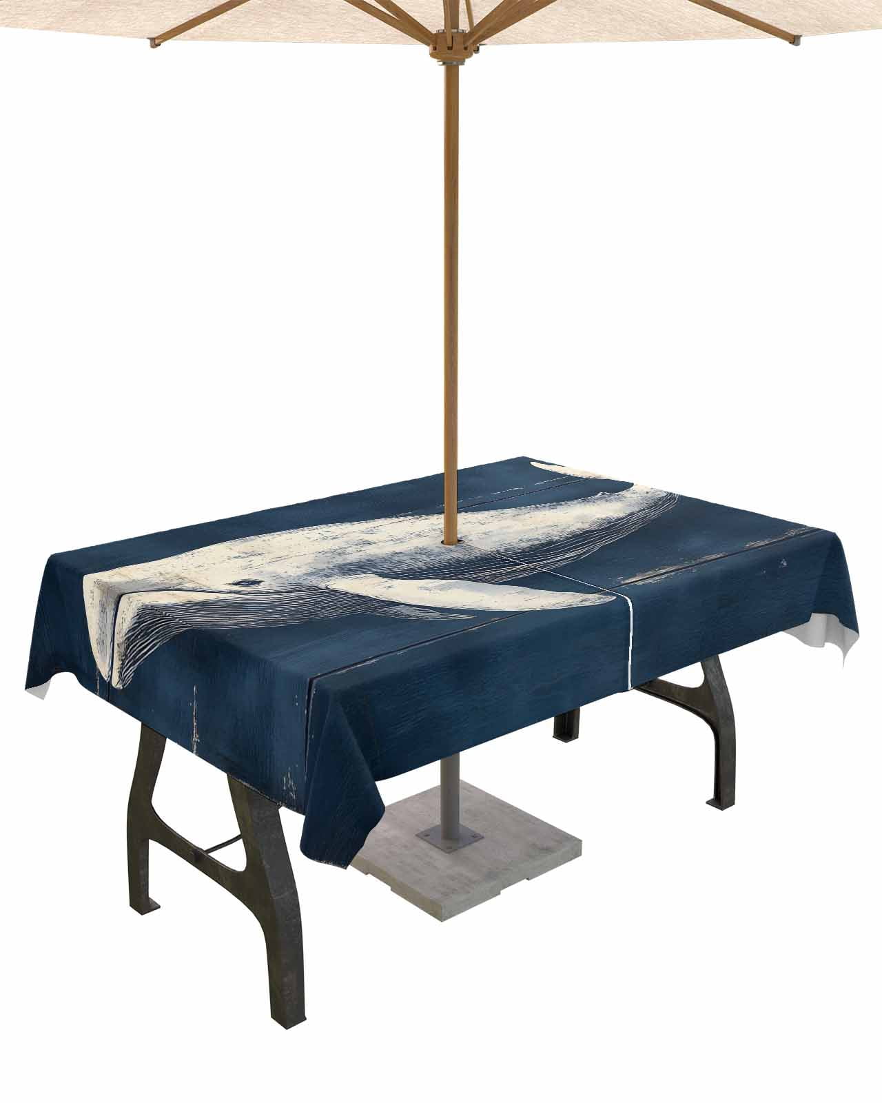 Fsddascl Ocean Vintage Whale Outdoor Tablecloth - 60x120 Inch Rectangle ...
