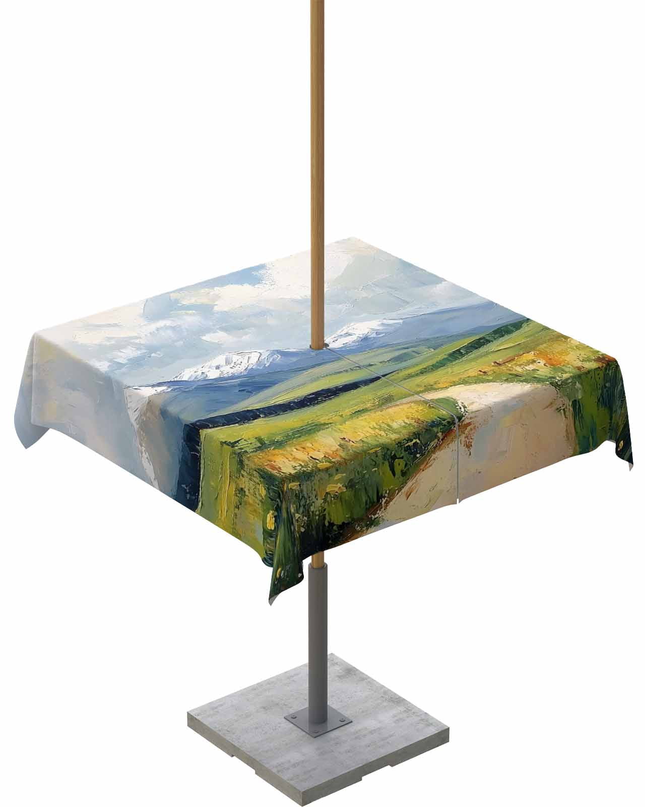 Fsddascl Oil Painting Outdoor Tablecloth - 60x60 Inch Square Dining ...