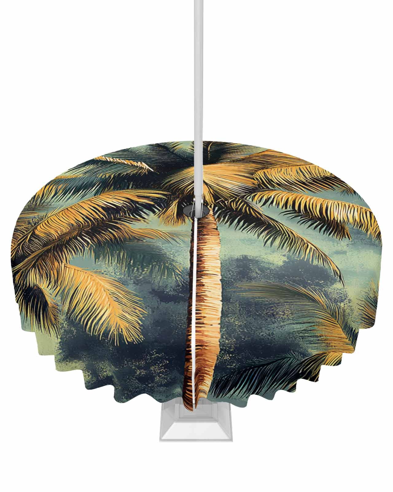 Fsddascl Palm Tree Outdoor Tablecloth - 54 Inch Round Dining Table ...