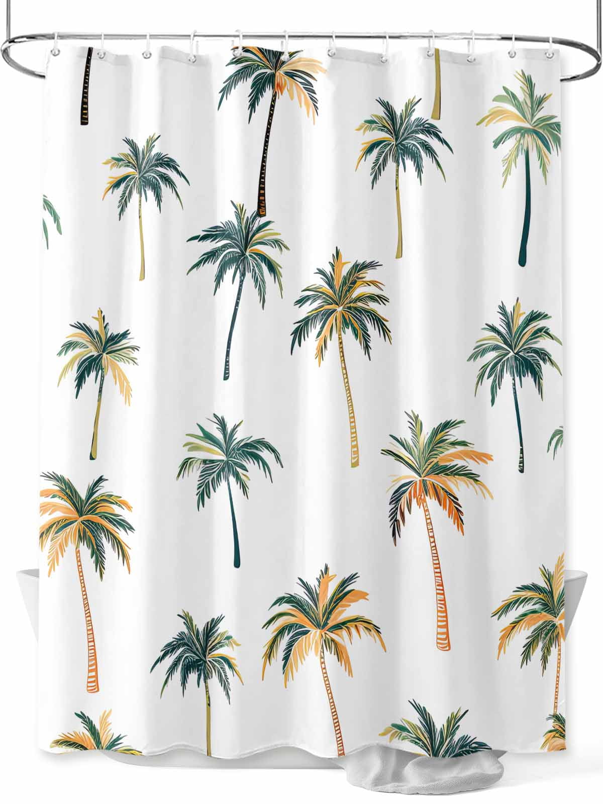 Fsddascl Palm Trees Shower Curtain Set - 72" x 78" Washable Bathtub ...