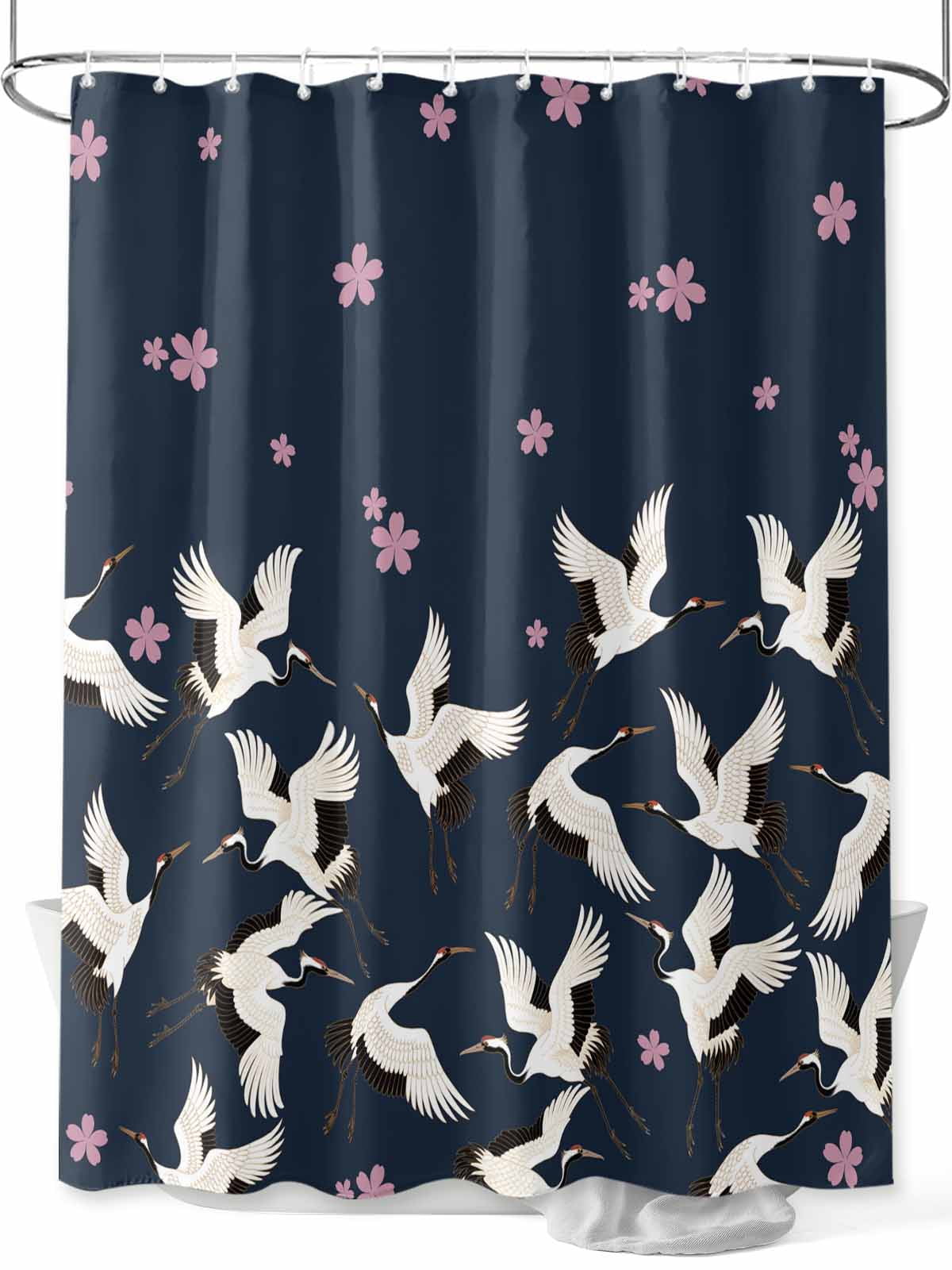 Fsddascl Pink Cherry Blossoms Shower Curtain Set - 72" x 78" Washable ...