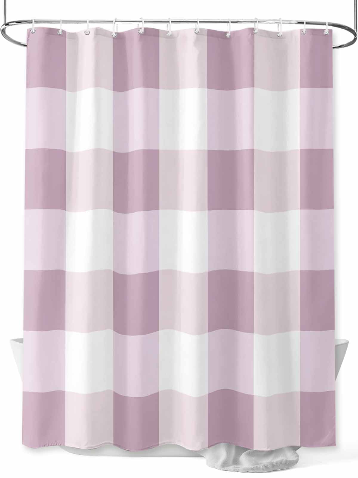 Fsddascl Pink Plaid Shower Curtain Set - 54" x 78" Washable Bathtub ...