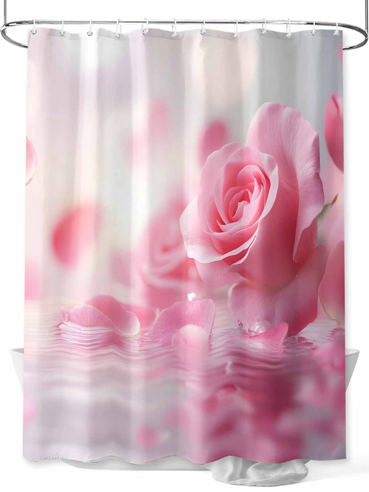 Fsddascl Pink Rose Fantasy Shower Curtain Set - Long 72" x 84" Bathtub ...