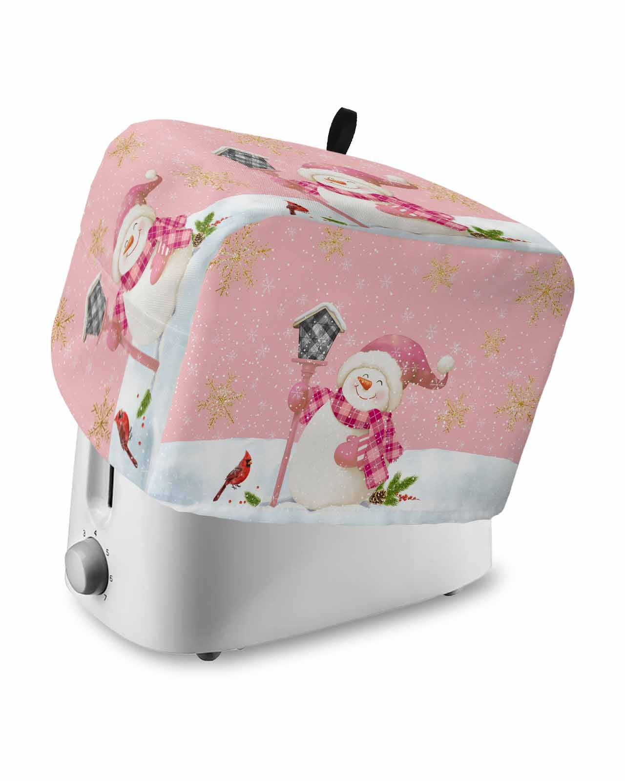 Fsddascl Pink Snowman Christmas Toaster Cover 4 Slice, Large Kitchen ...