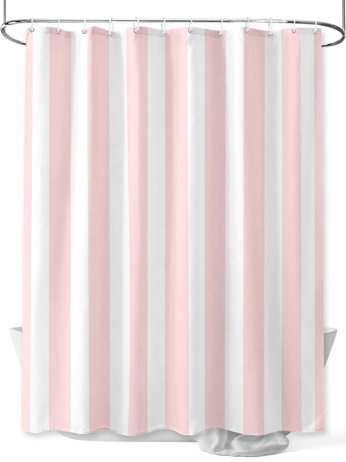 Fsddascl Pink Striped Shower Curtain Set - Extra Long 72" x 96" Bathtub ...