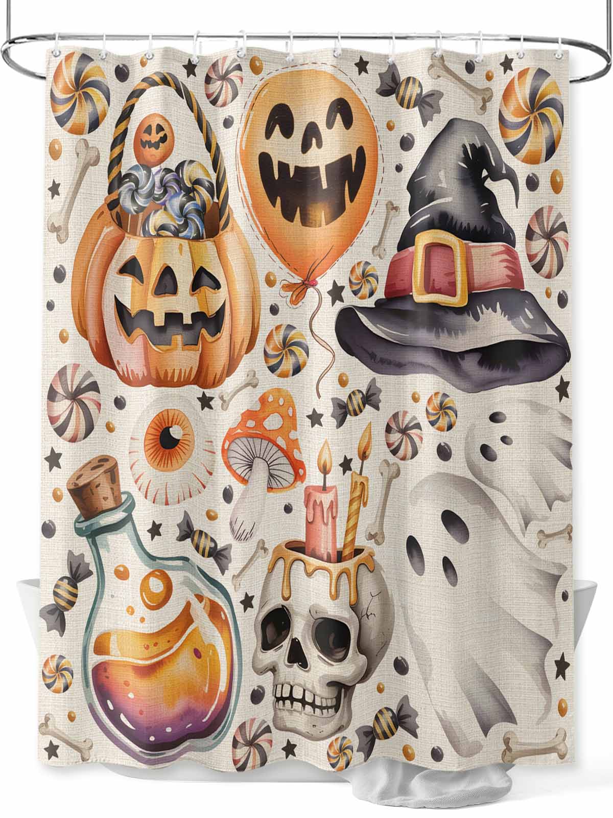 Halloween Shower Curtain Setnull