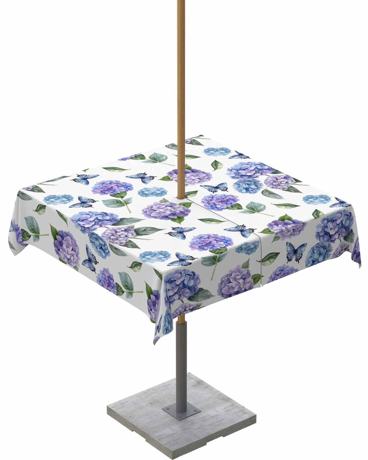 Fsddascl Purple Blue Hydrangea Outdoor Tablecloth - 60x60 Inch Square ...