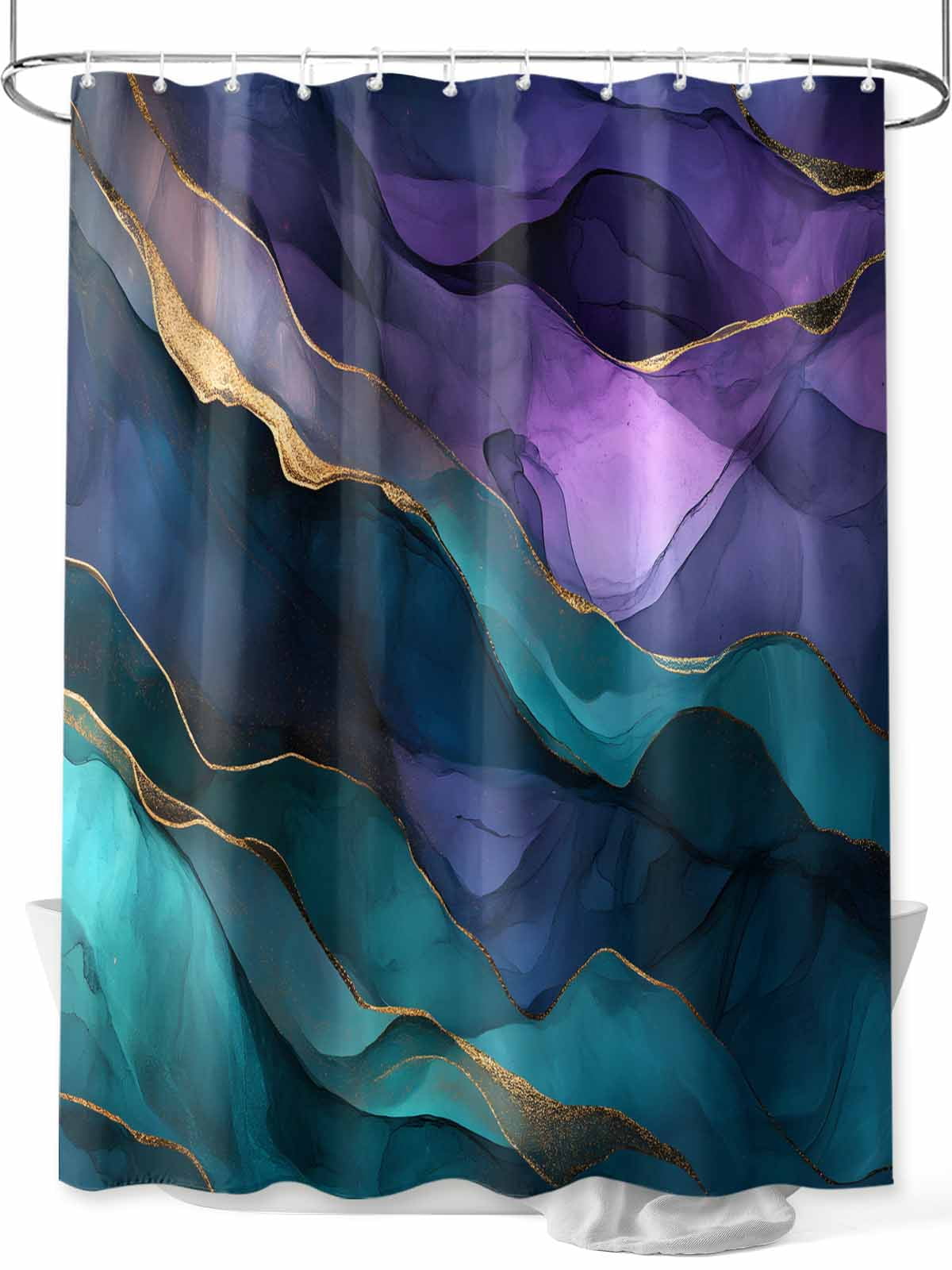 Fsddascl Purple Blue Ombre Shower Curtain Set - 54" x 78" Washable ...