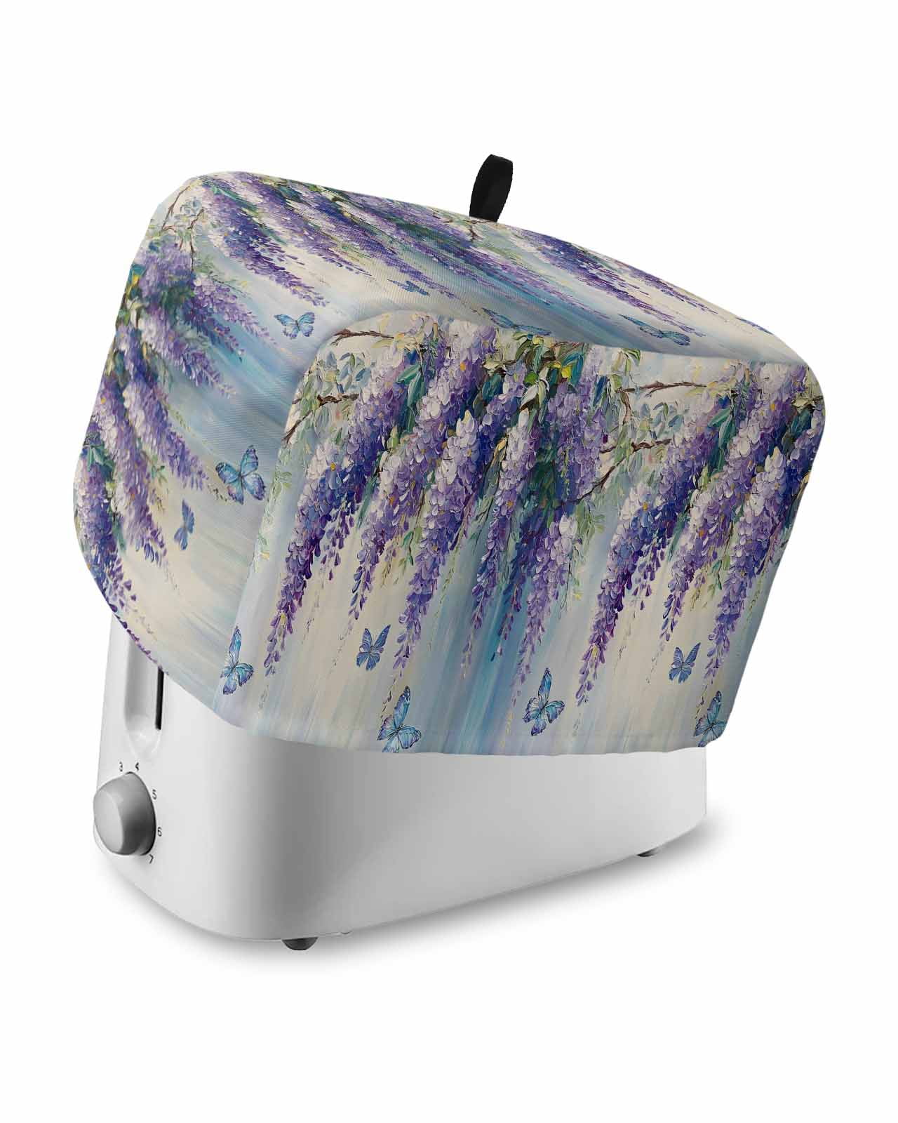 Fsddascl Purple Floral Toaster Cover 4 Slice, Large Kitchen Appliance ...