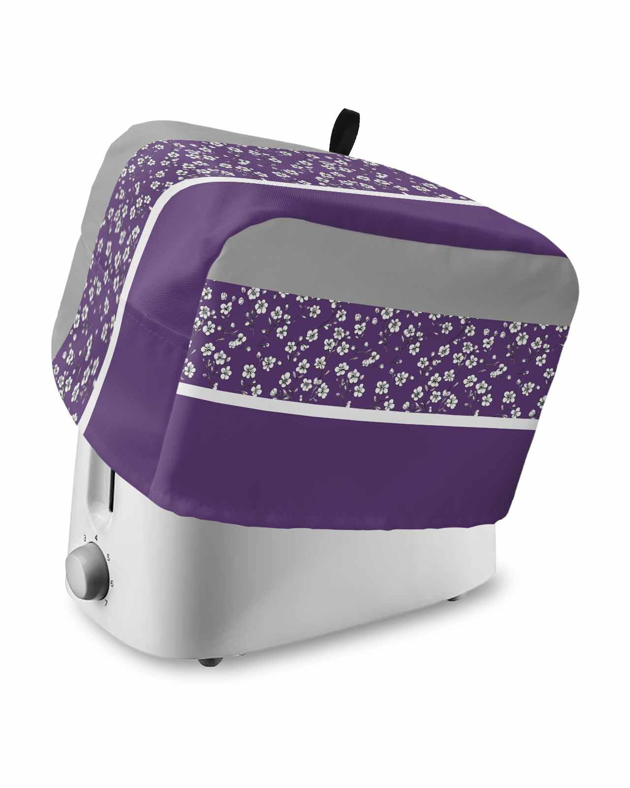 Fsddascl Purple Grey Flowers Small Toaster Cover 2 Slice, Kitchen ...